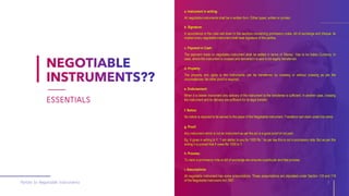 Negotiable Instrument Act,1881 | PPTX | Business | Business and Finance