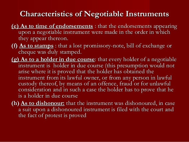 Negotiable Instrument