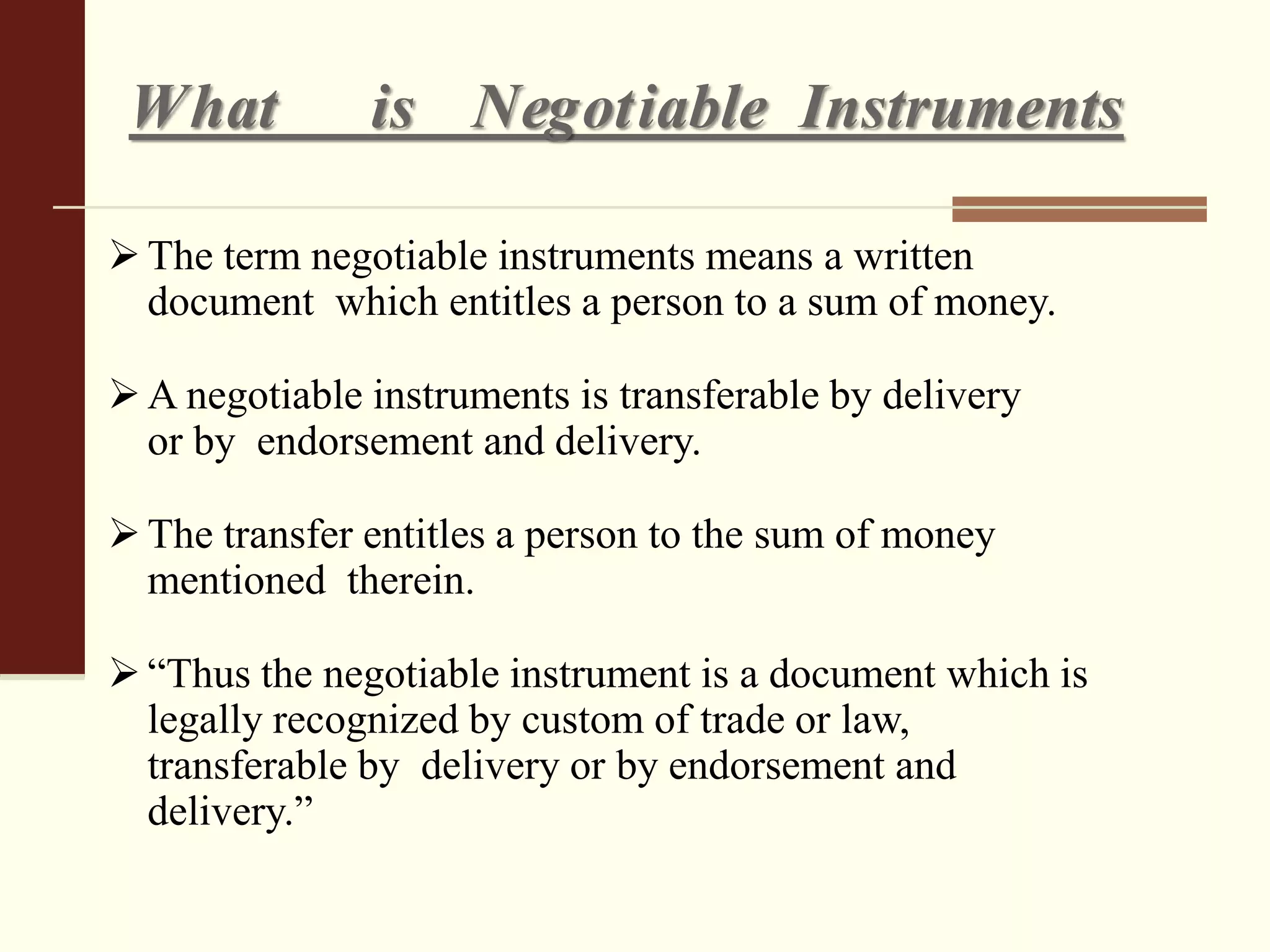 Negotiable instruments | PPTX