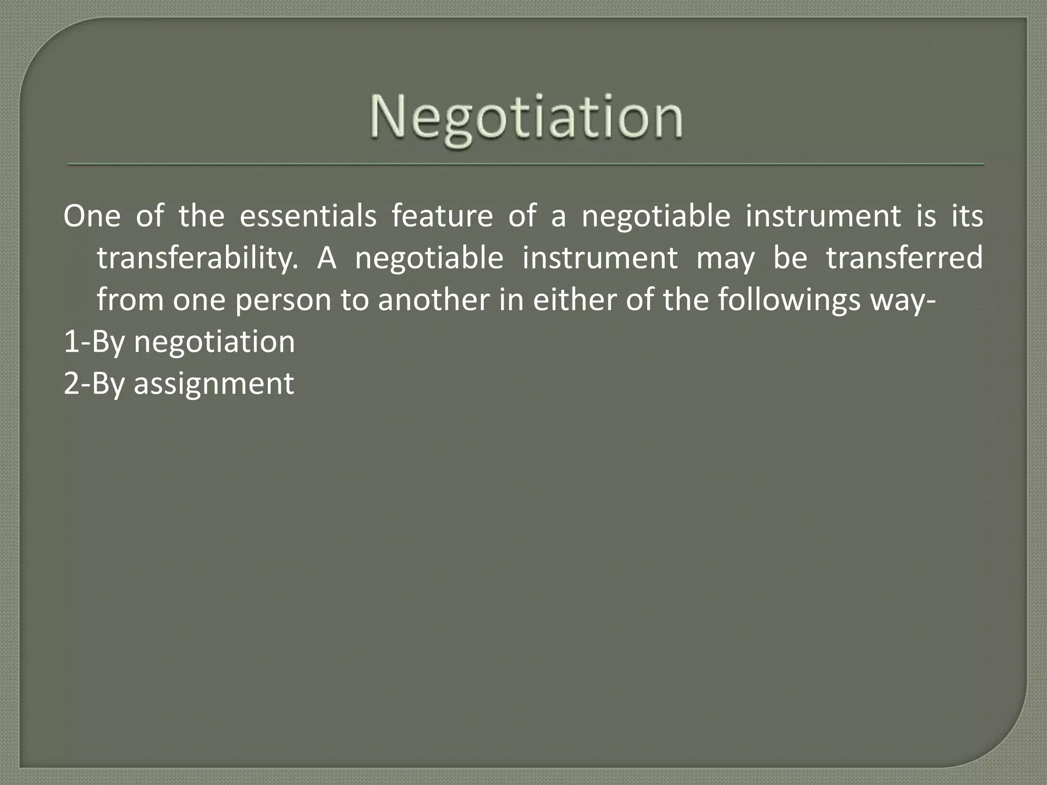 Presentation - The Negotiable Instruments Act 1881 | PPTX