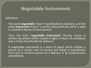 Presentation - The Negotiable Instruments Act 1881 | PPTX
