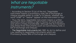 Negotiable instruments act 1881 | PPT