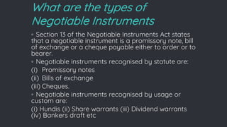Negotiable instruments act 1881 | PPTX