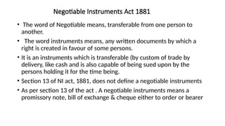 Negotiable Instruments Act 1881, concept.pptx