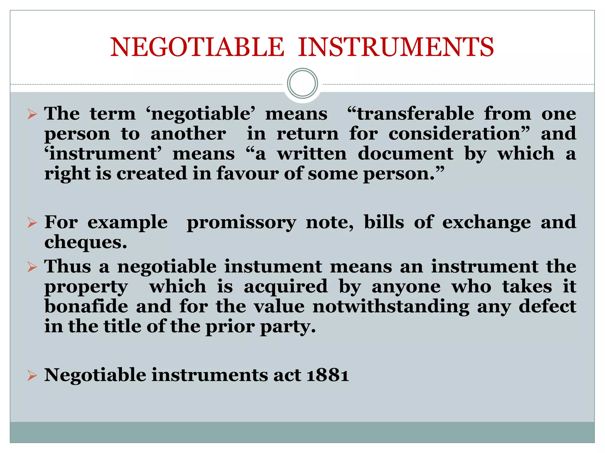 Negotiable instruments | PPTX