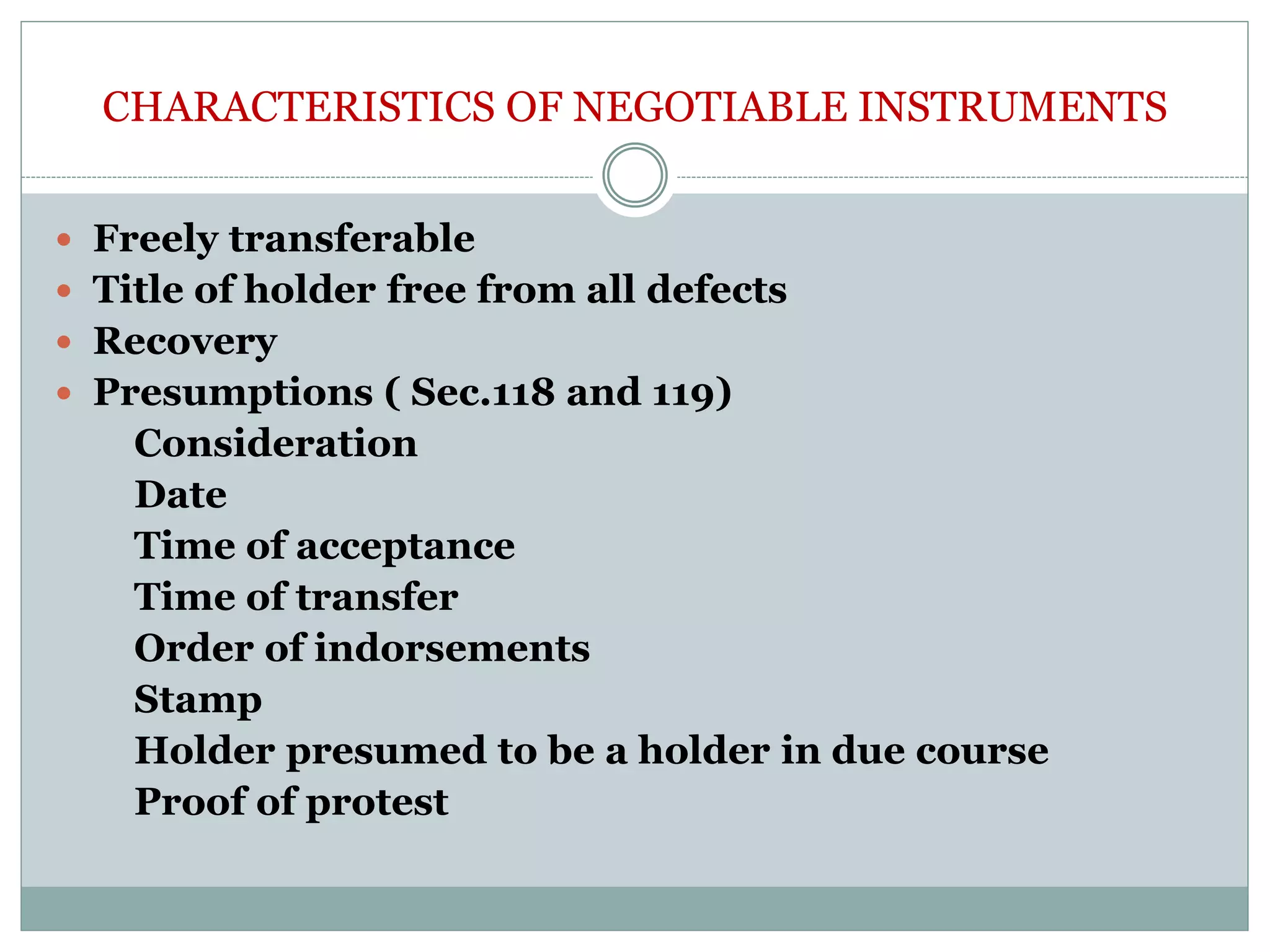 Negotiable instruments | PPTX