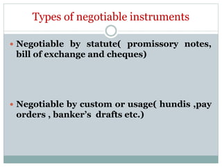 Negotiable instruments | PPTX