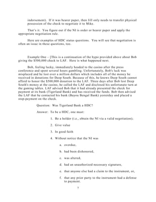 Negotiable instruments bar exam guide(2) | PDF