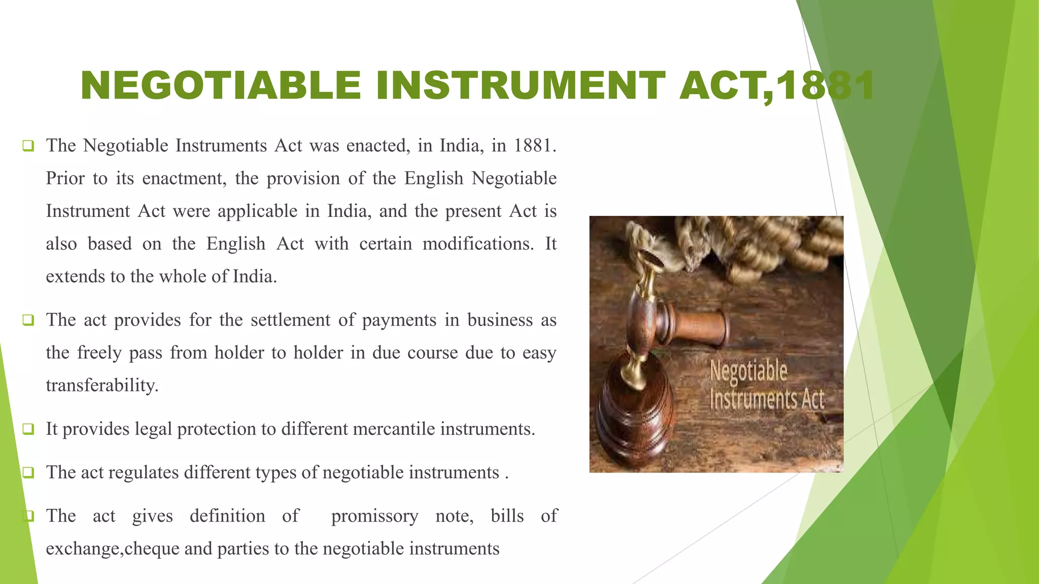 MEANING,DEFINITION, FEATURES OF NEGOTIABLE INSTRUMENTS, HOLDER AND HOLDER IN DUE COURSE | PPTX