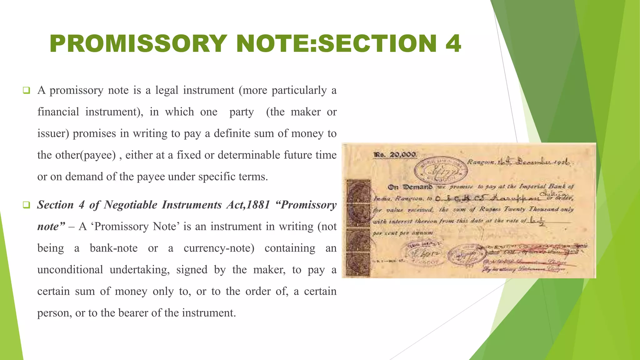 MEANING,DEFINITION, FEATURES OF NEGOTIABLE INSTRUMENTS, HOLDER AND ...