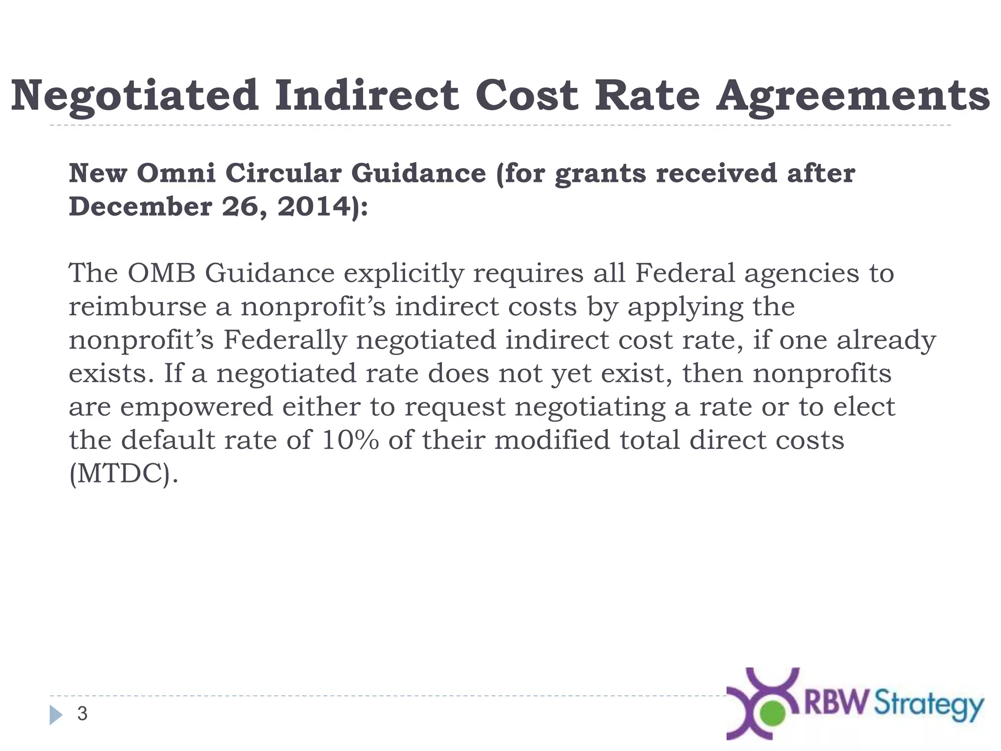 Negotiated Indirect Cost Rate Agreement (NICRA) | PPTX