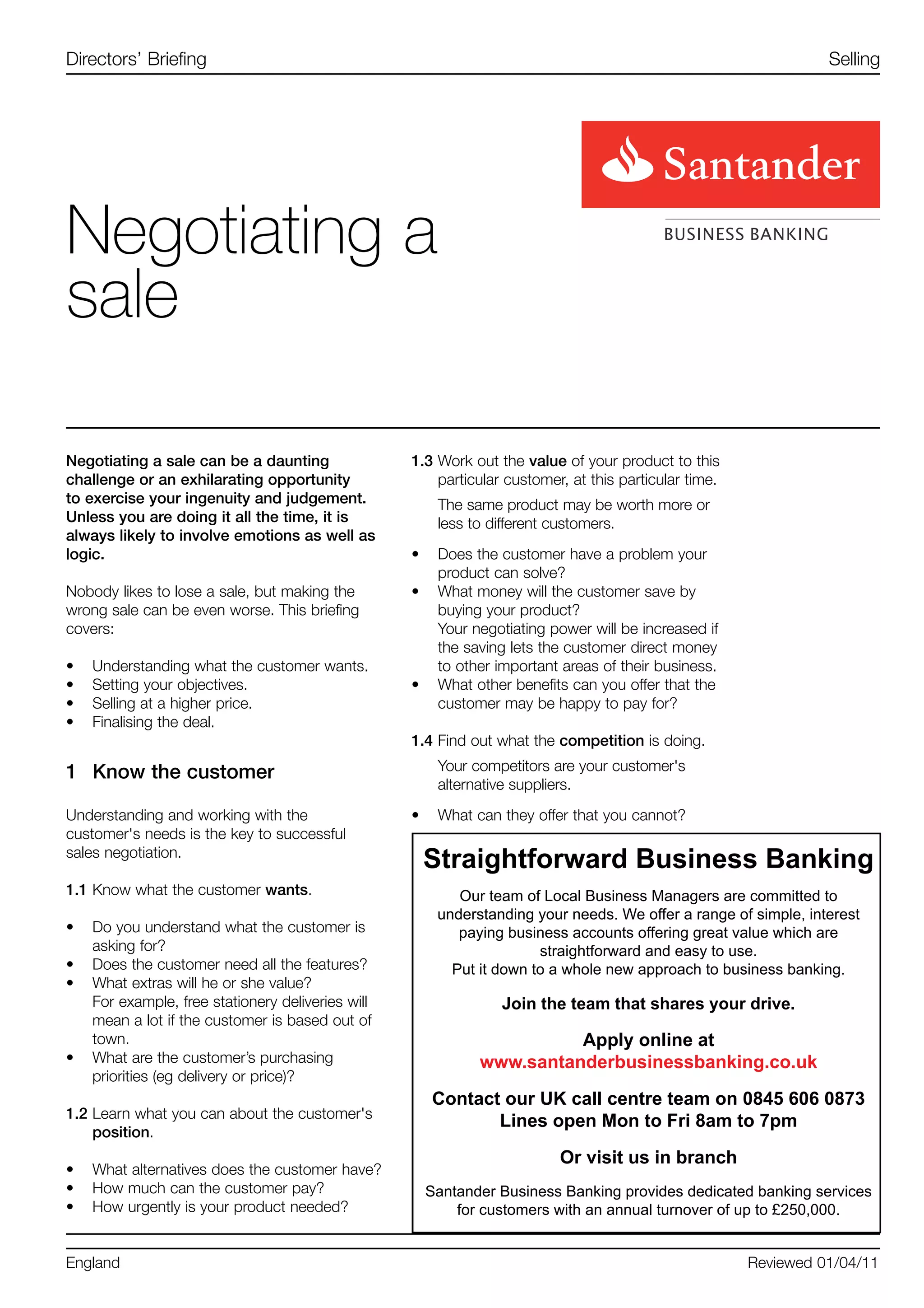 Negotiating a sale | PDF