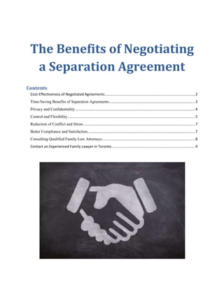 The Benefits of Negotiating a Separation Agreement | PDF