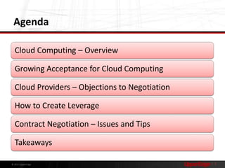Negotiating Cloud Agreements The Proven Playbook | PPT