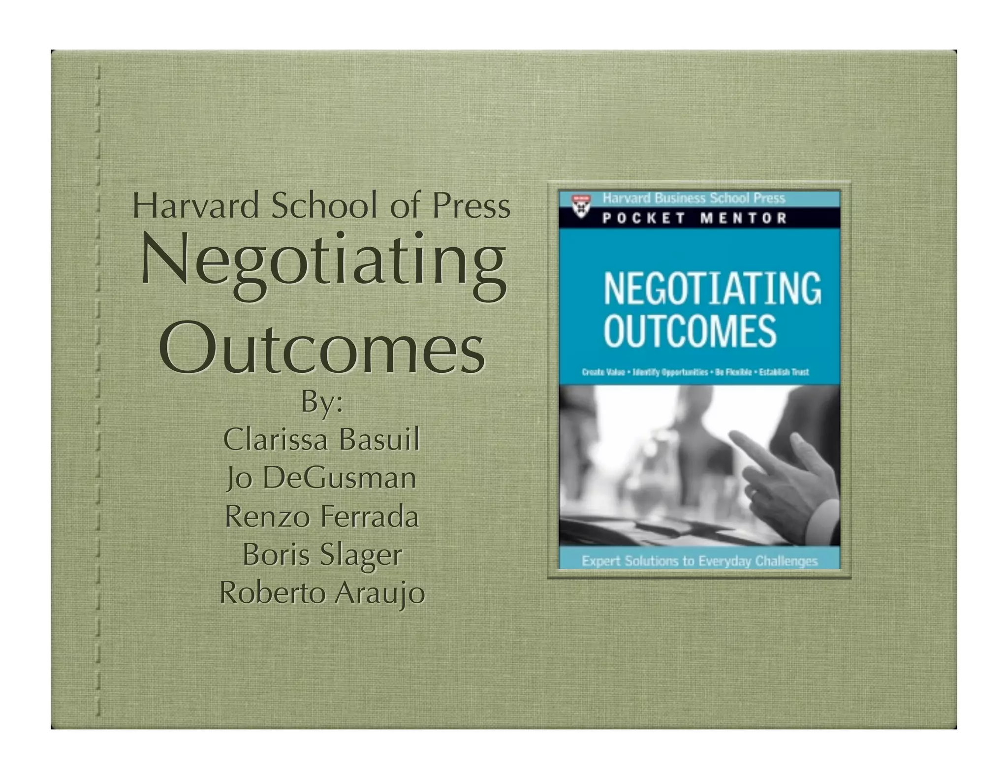 Negotiating outcomes presentation pp | PDF
