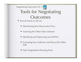 Negotiating outcomes presentation pp | PDF