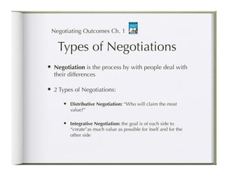 Negotiating outcomes presentation pp | PDF