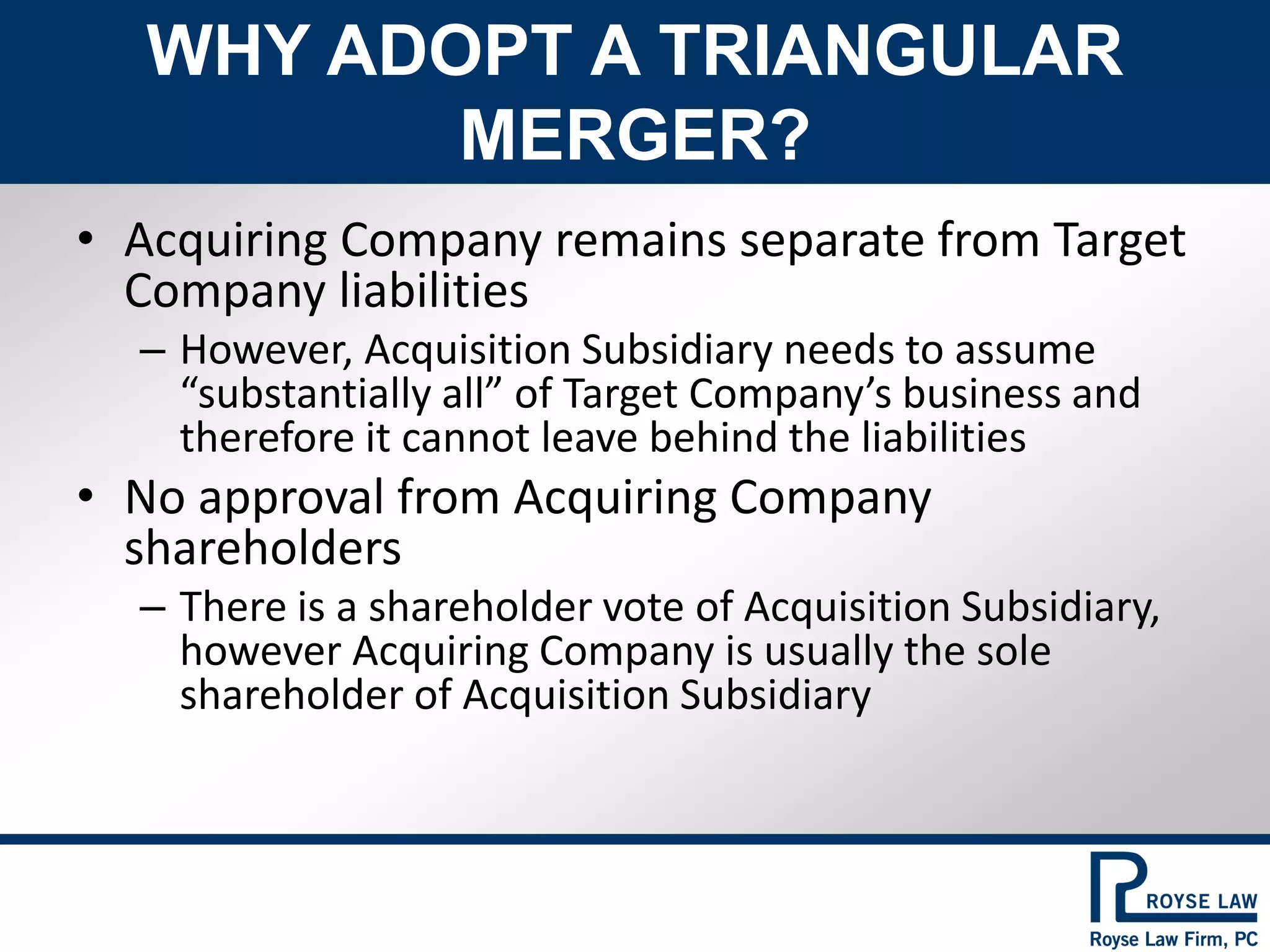 Negotiating Reverse and Forward Triangular Mergers | PPTX
