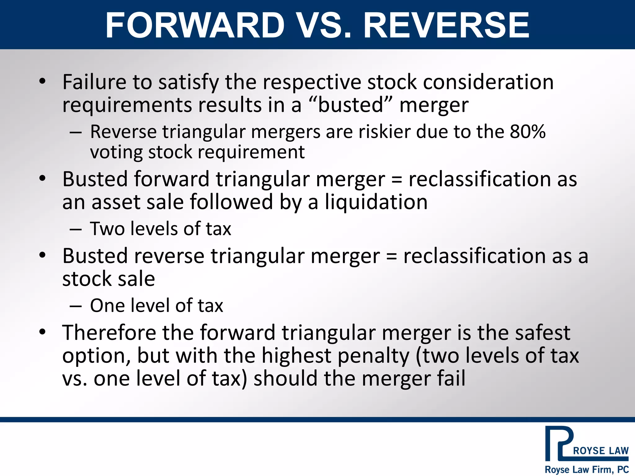 Negotiating Reverse and Forward Triangular Mergers | PPTX
