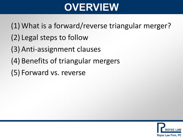 Negotiating Reverse and Forward Triangular Mergers | PPT