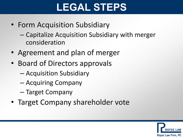 Negotiating Reverse and Forward Triangular Mergers | PPT