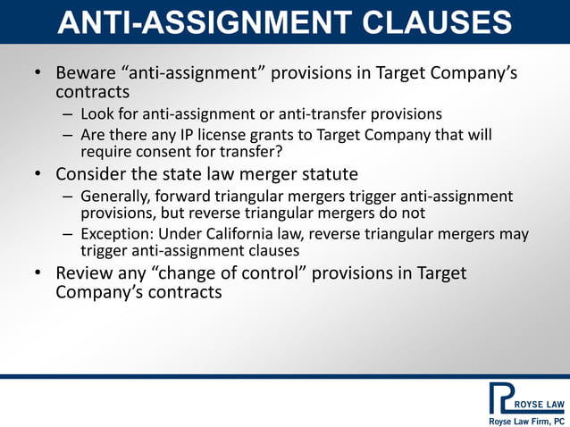 Negotiating Reverse and Forward Triangular Mergers | PPT