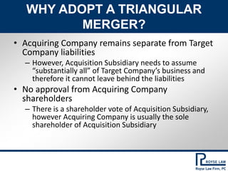 Negotiating Reverse and Forward Triangular Mergers | PPTX