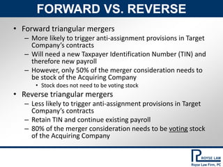 Negotiating Reverse and Forward Triangular Mergers | PPTX