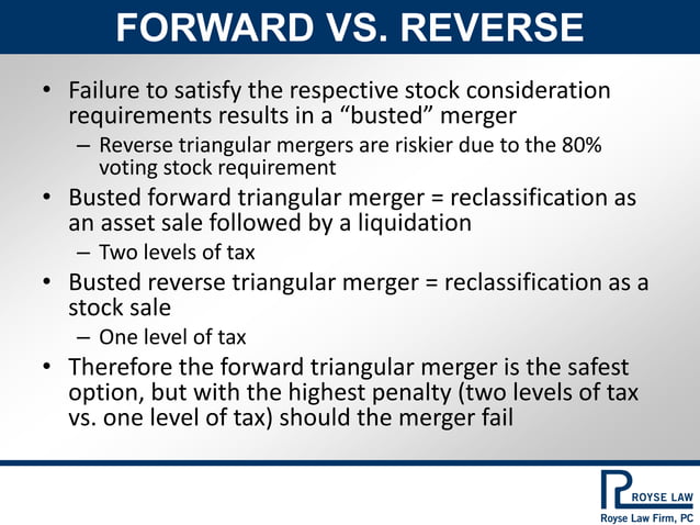 Negotiating Reverse and Forward Triangular Mergers | PPT