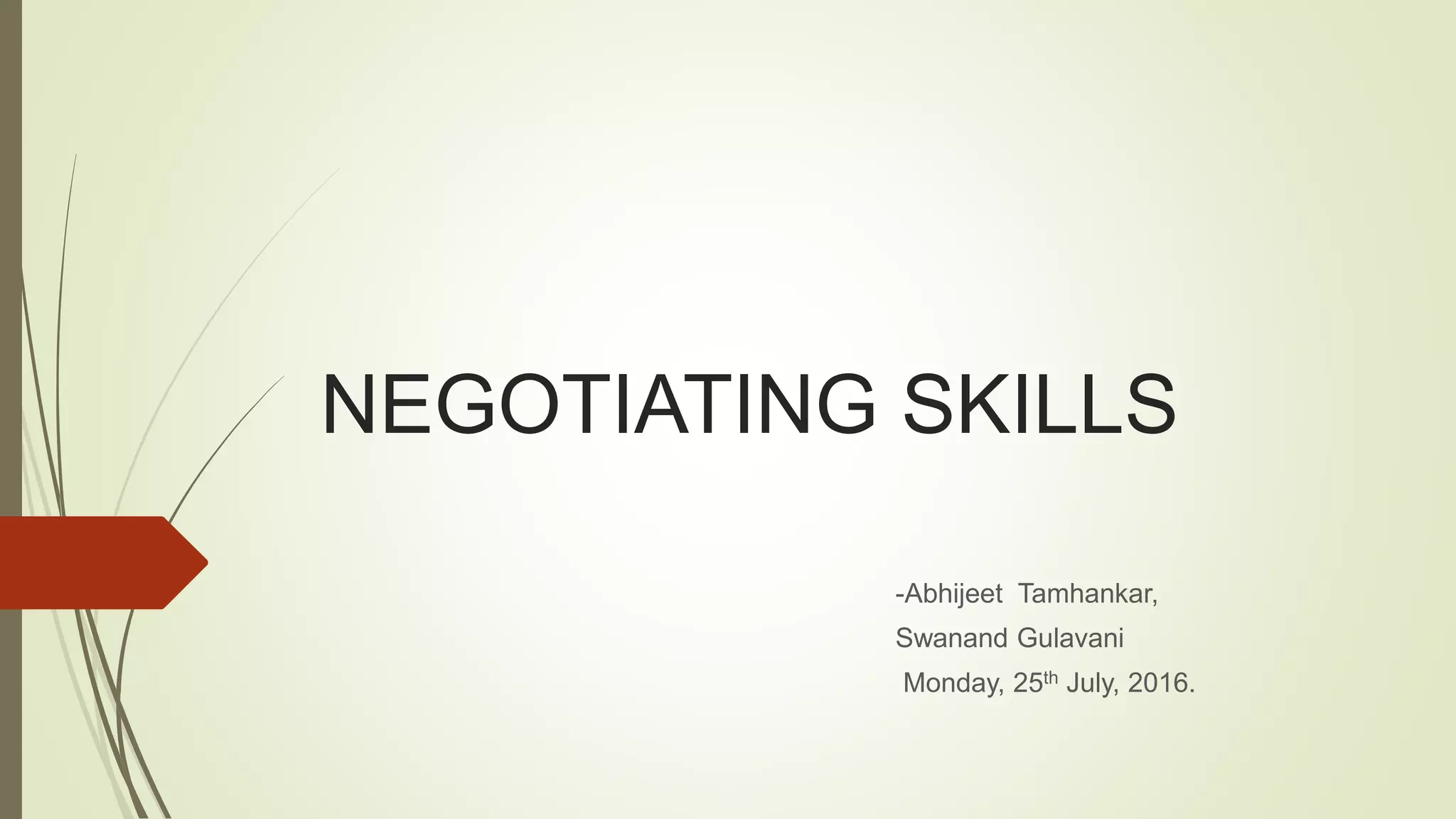 Negotiating skills | PPTX