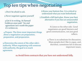 Negotiating strategies and techniques | PPTX