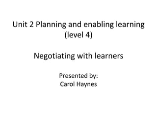 Negotiating with learners_powerpoint | PPTX