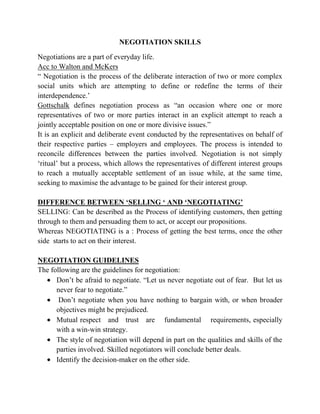 Negotiation | DOCX | Business | Business and Finance