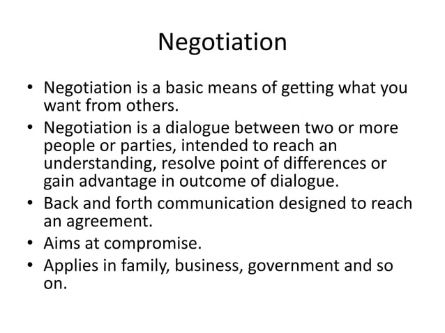 Negotiation.pptx for conflict and peace studies | PPTX | Family and Relationships