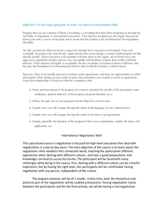 Negotiation course | DOCX | Family and Relationships
