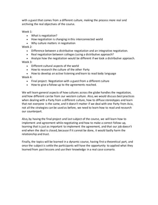 Negotiation course | DOCX | Family and Relationships