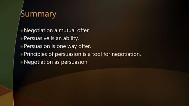 Negotiation as persuasion | PPTX
