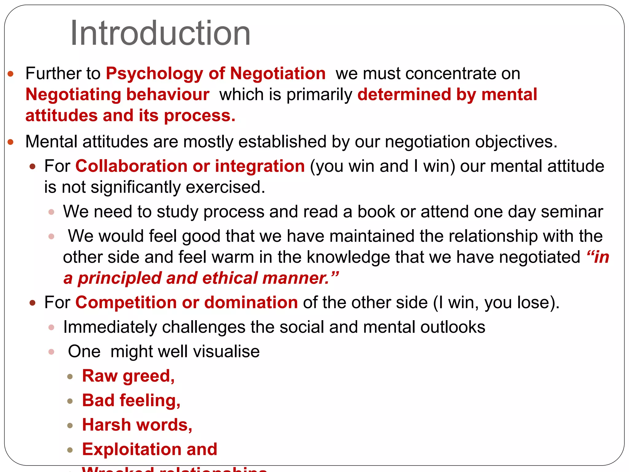 Negotiation attitudes behaviours decide failure to success | PPTX