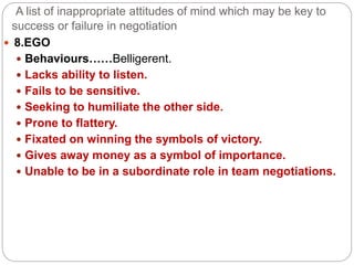 Negotiation attitudes behaviours decide failure to success | PPT