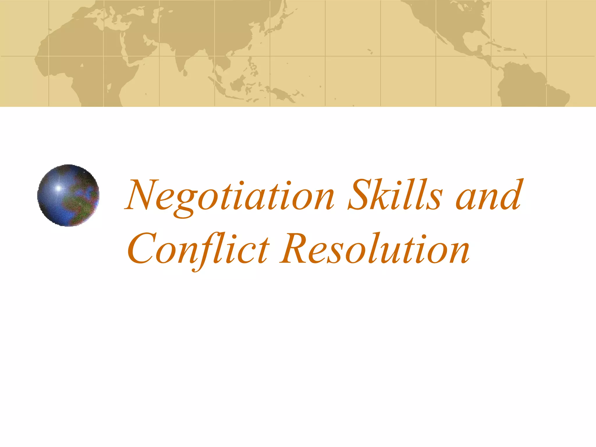 Negotiation & Conflict Resolution | PPT