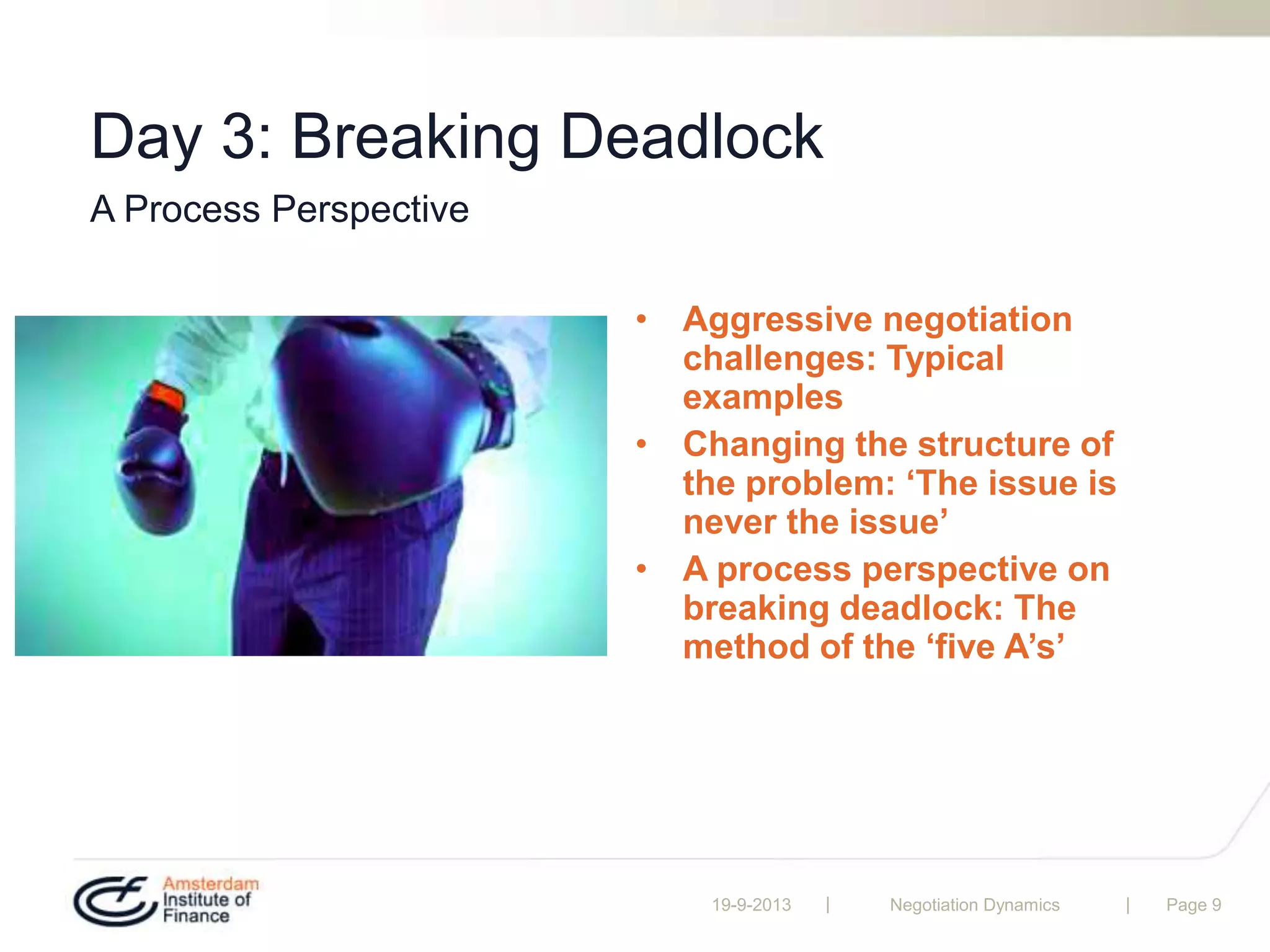 Negotiation dynamics 2013 Training Course with Ingemar Dierickx | PPTX