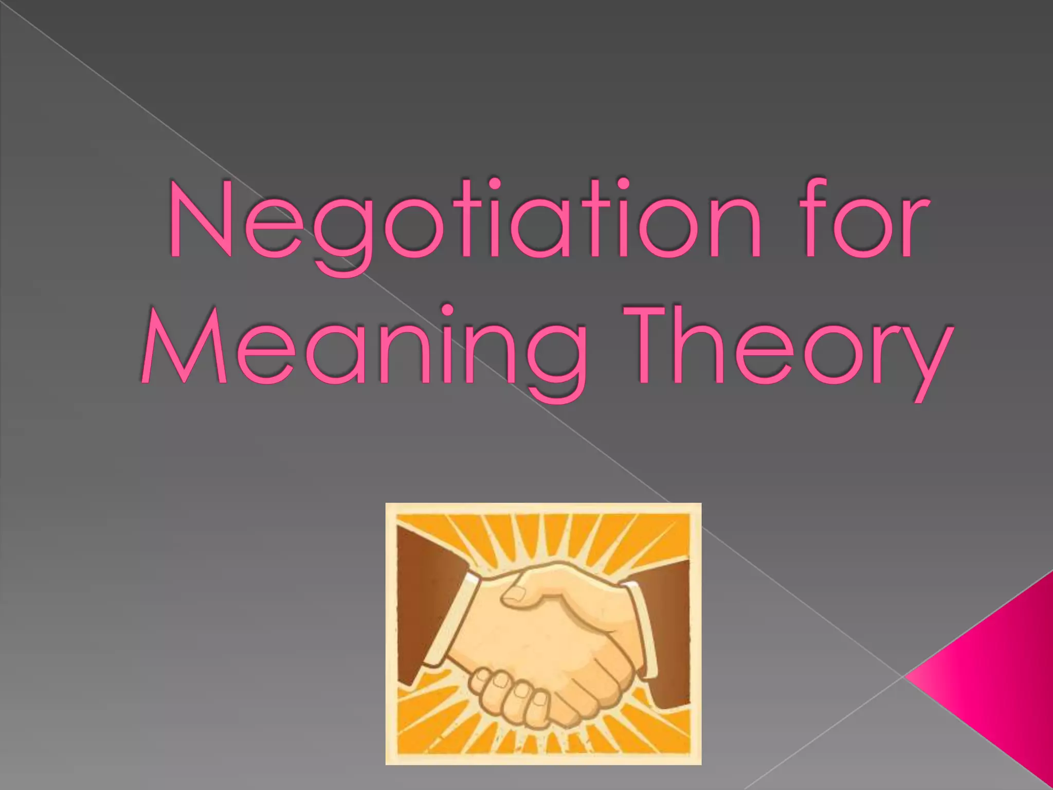 Negotiation for meaning theory | PPTX