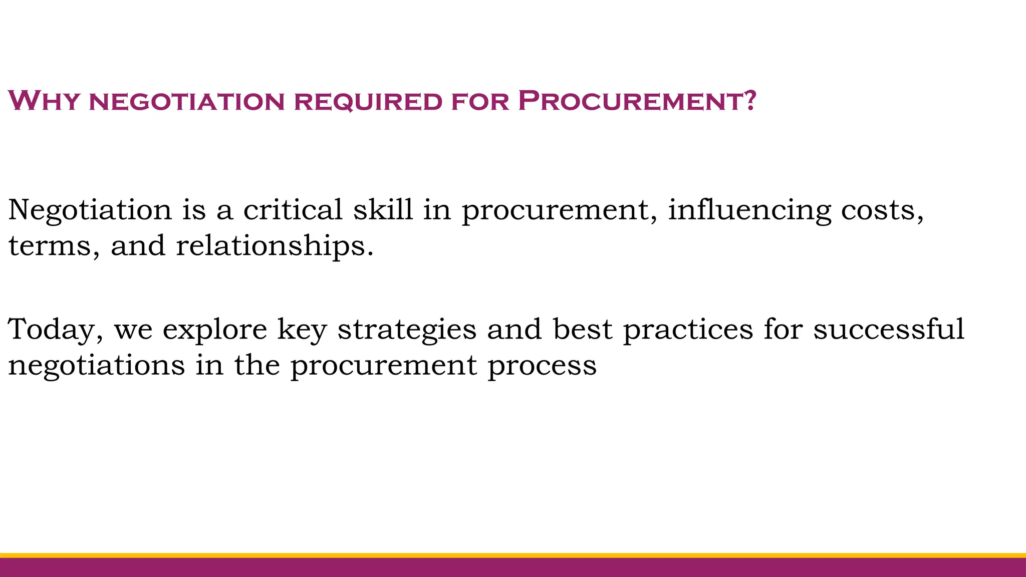 Negotiation Methods for the Procurement. | PPTX