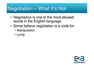 Negotiation in B2B relationships | PDF