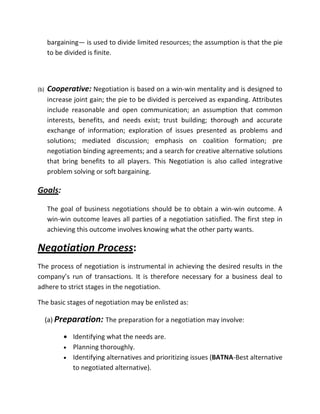 Negotiation in business communication(2) | DOC