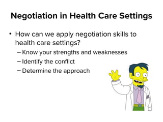 Negotiation in Health Care Settings | PDF