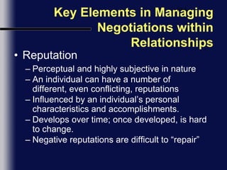 Negotiation Ch 10 Relationships In Negotiation[Sav Lecture] | PPTX