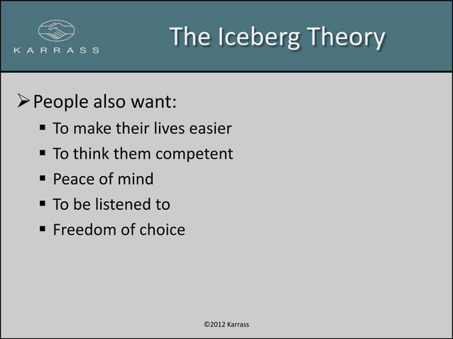 Negotiation Motivators: The Iceberg Theory | PPTX