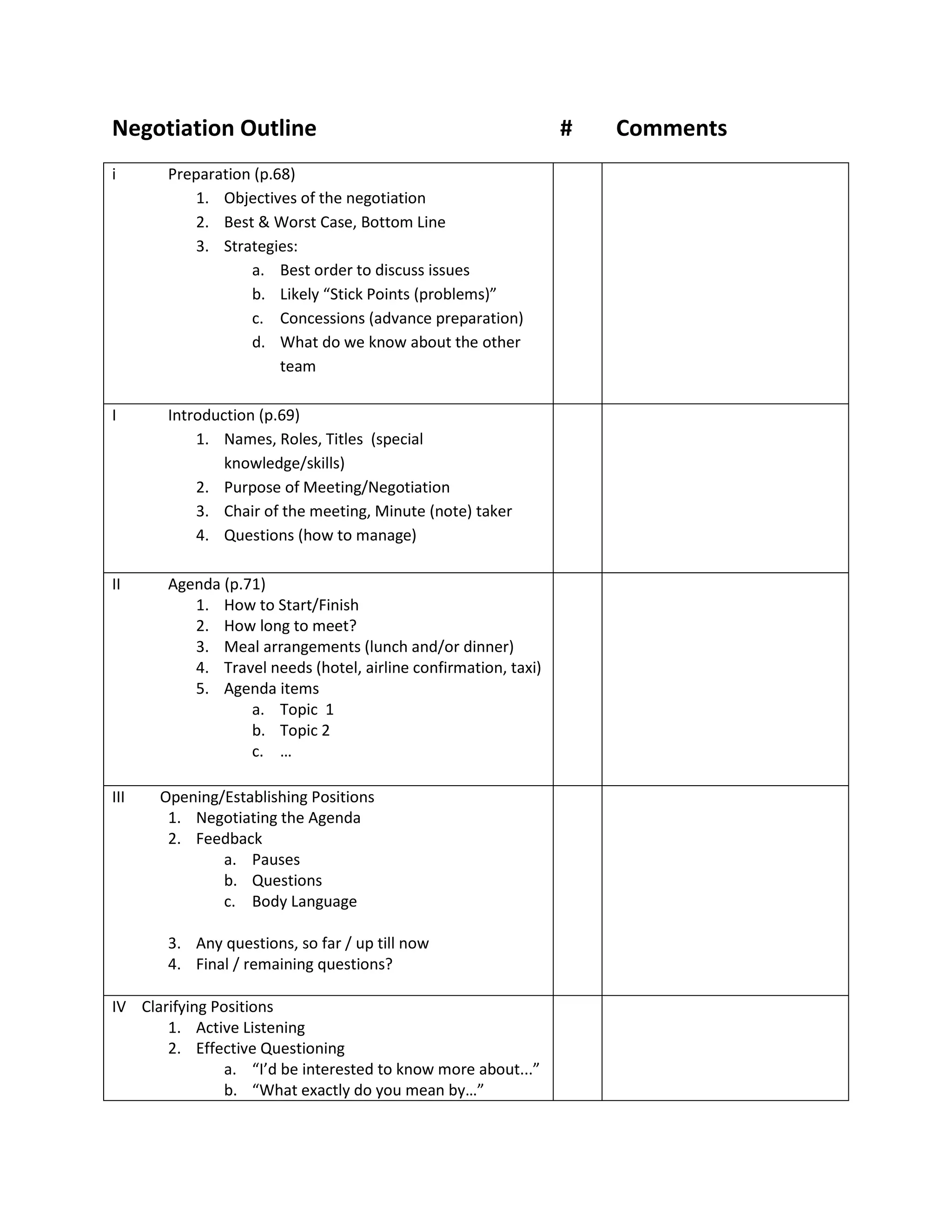 Negotiation Outline[BE II] | DOCX