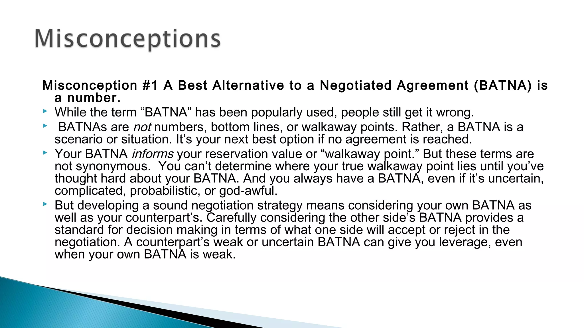 Negotiation pitfalls myths and misconceptions | PPT